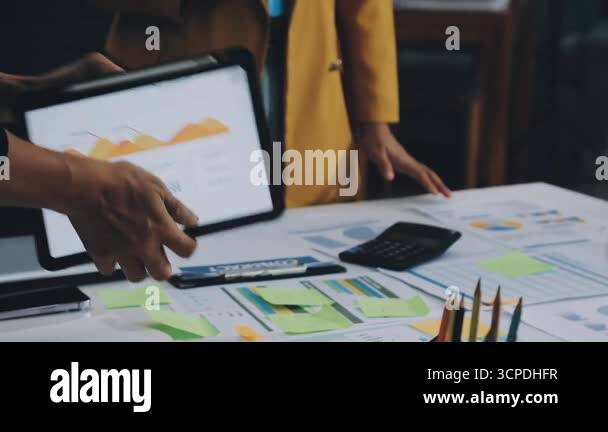 young businesswoman shaking hands during meeting in office Stock Video ...