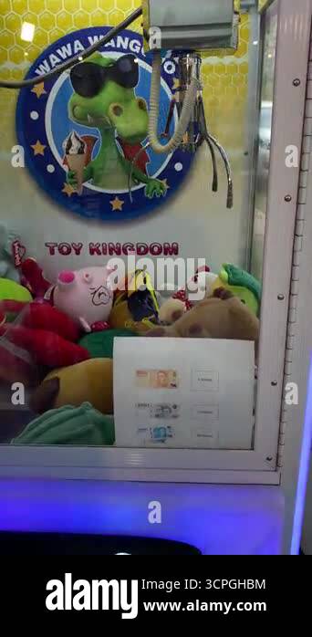 Slot machine with soft toys, the process of drawing a prize Stock Video ...