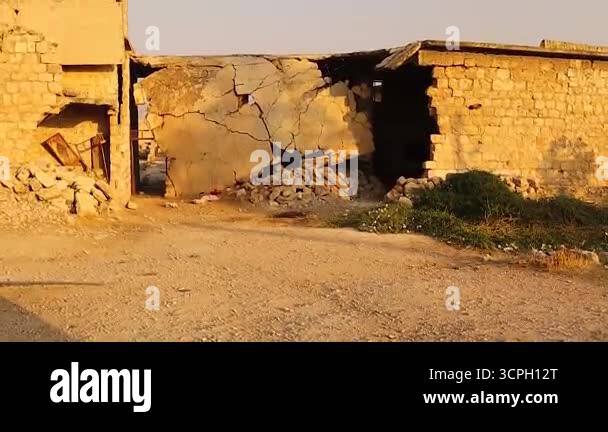 Destroyed building in Aleppo, Syria, showing war damage and urban ...