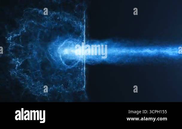 Concept animation of particles colliding at light speed in a collider ...