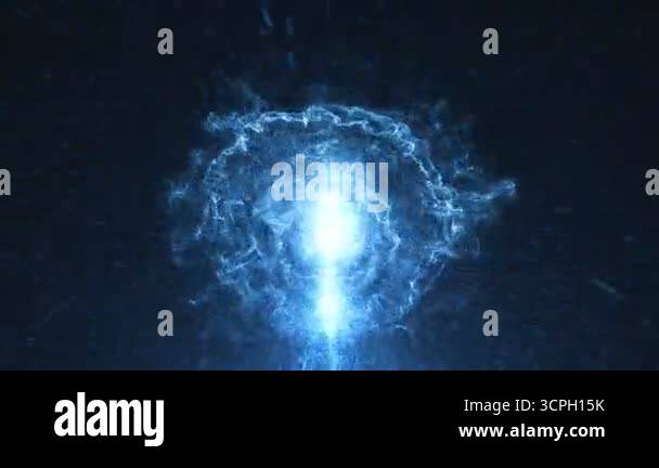 Concept animation of particles colliding at light speed in a collider ...