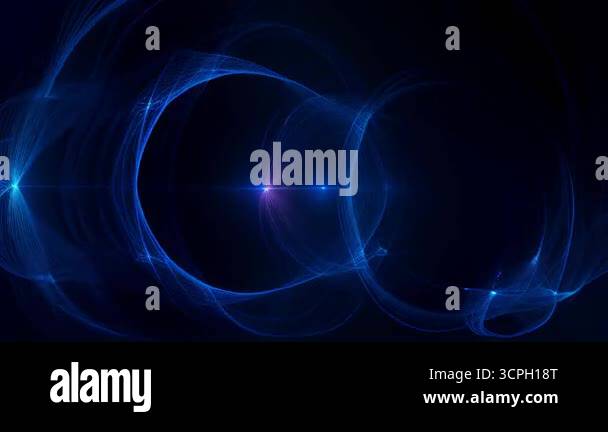 wave of voice abstract lines on black background Stock Video Footage ...