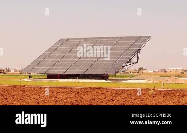Aleppo, Syria. 08.08.2025. Large solar panels installed on Syrian ...