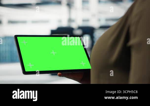 Server room admin uses isolated screen tablet to increase ...