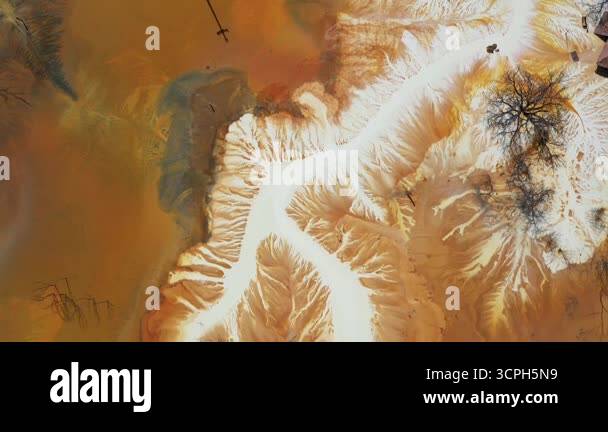 Abstract natural colorful patterns of acid mine drainage in decanting ...