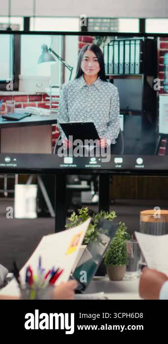 Vertical Video Recruiters and applicant engage in a virtual call ...
