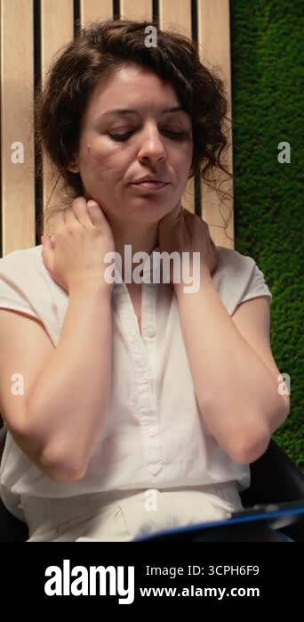 Vertical Video Scared impatient woman applicant getting extremely ...
