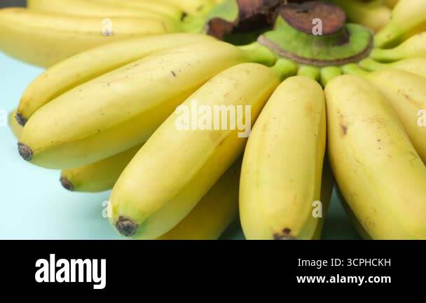 Mini Bananas Cluster with Natural Texture and Detail Stock Video ...