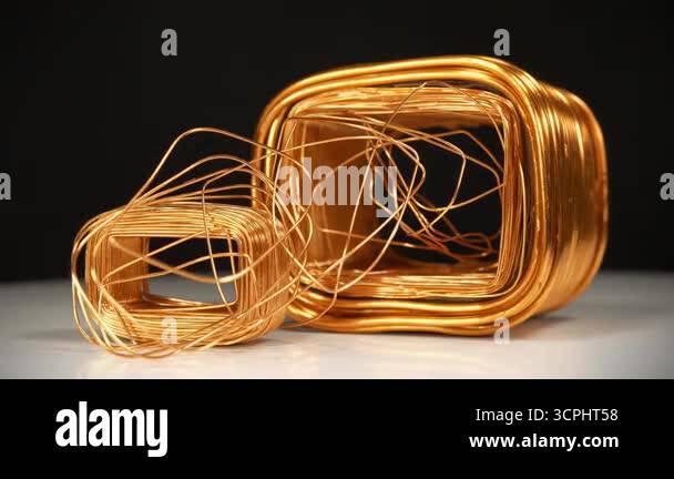 Copper windings different sizes from electric current transformers ...