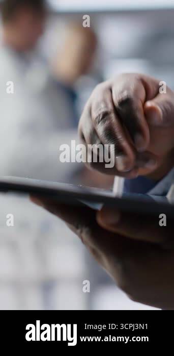 Vertical Video Close up of black woman performing experiments in ...