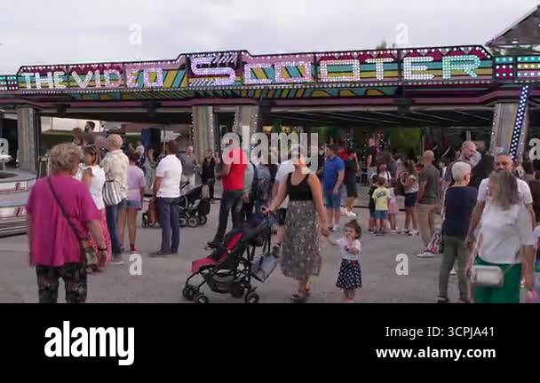 Rome, italy 10 september 2025: lively amusement park scene with ...