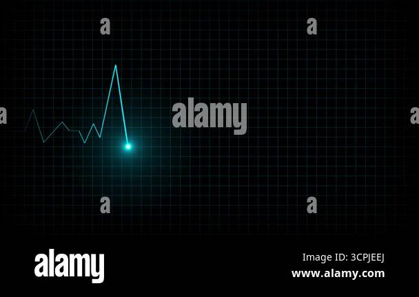 Abstract heartbeat pulse animation. Digital cardiology rhythm monitor ...