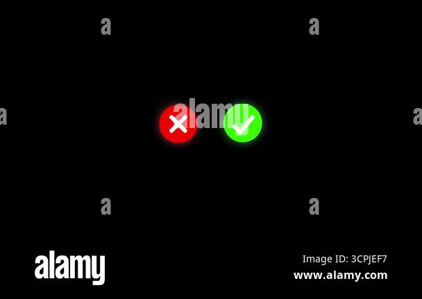 Technology design animation of yes no correct wrong icons for modern ui ...