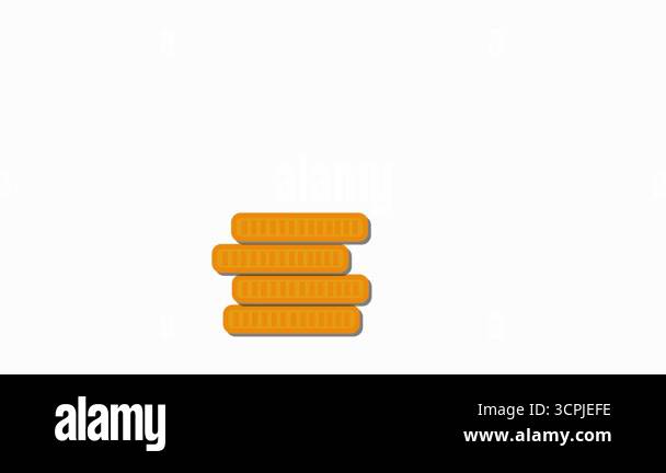 A simple yet impact animation showing stacks of gold coins rising ...