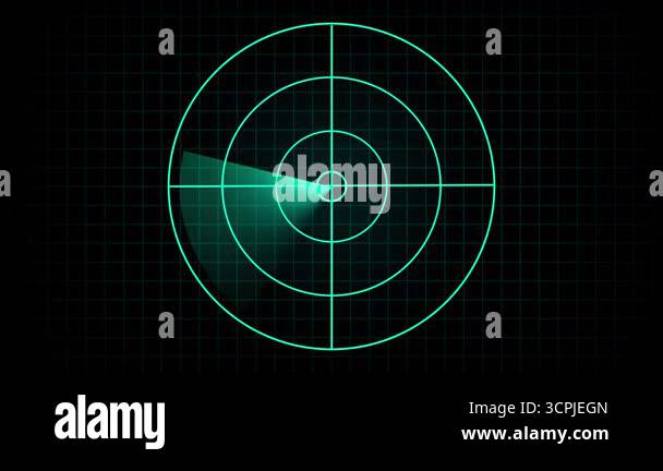 Green radar screen motion graphics. Signal tracking detection system ...