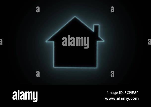 Glowing house icon animation dark Stock Videos & Footage - HD and 4K ...