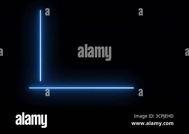 Digital neon bar graph. Business data visualization loop. Glowing bar ...