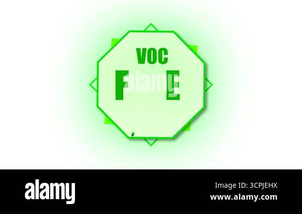 Green VOC free emblem motion graphic. Eco friendly branding for nature ...