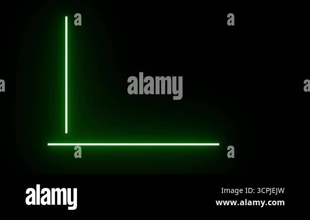 Digital bar graph loop. Neon green finance stats. Glowing green chart ...