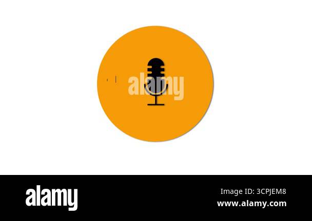 Podcast intro template featuring orange circle microphone and sound ...