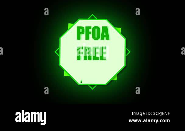 Animated PFOA free green logo. Clean energy and environmental branding ...