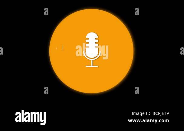 Social media promo video animation with orange circle mic for media ...