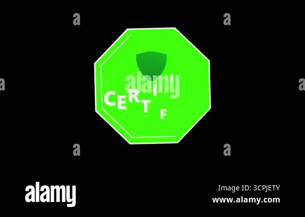 Animated green certified seal approval. Checkmark guarantee badge with ...