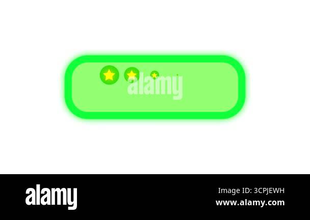 Animated graphic of green neon review button with five star rating for ...