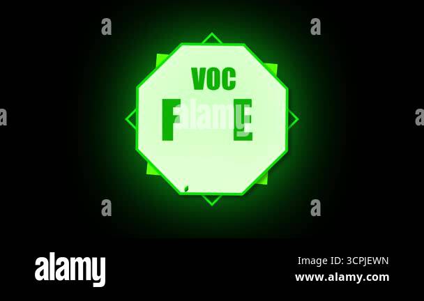 Animated VOC free green logo. Environmental branding for sustainable ...