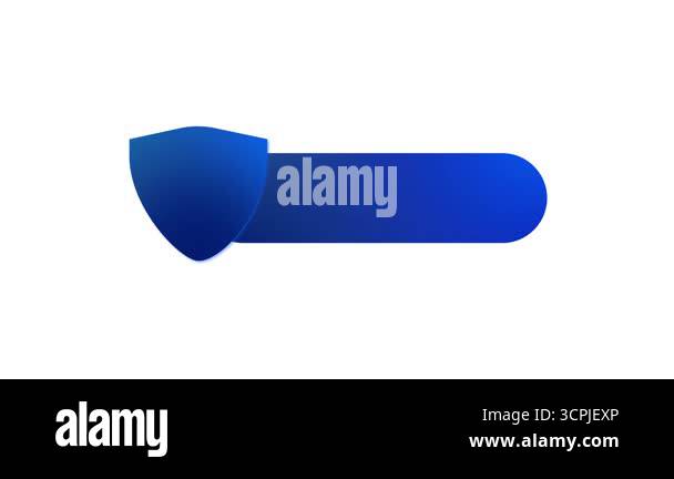 Success achievement shield animation. Blue checkmark badge for websites ...