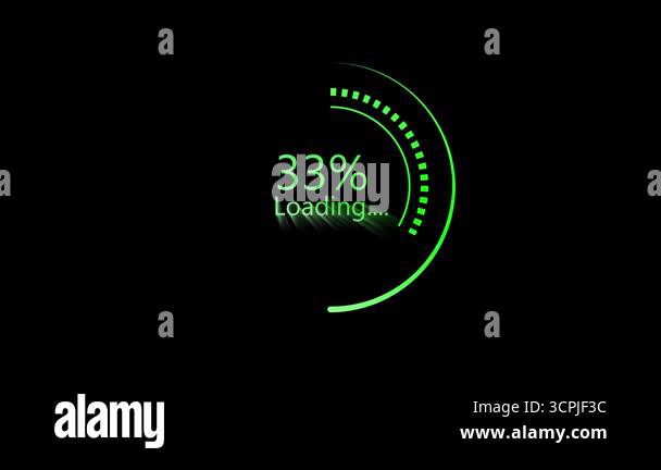 Motion graphics loading bar. Digital progress UI design. User experience animation. Green ...