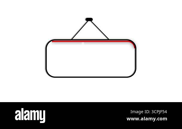 Red and black hanging Attention Please sign motion graphic. Designed for commercial projects ...