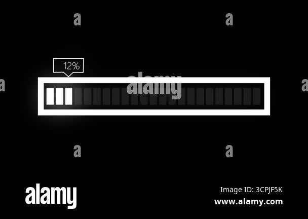Digital technology progress bar animation. White minimalist design on ...