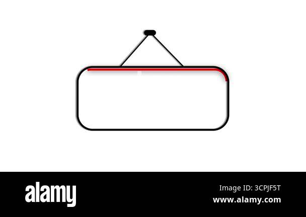 Red alert sign hanging animation with danger and warning text. Designed ...