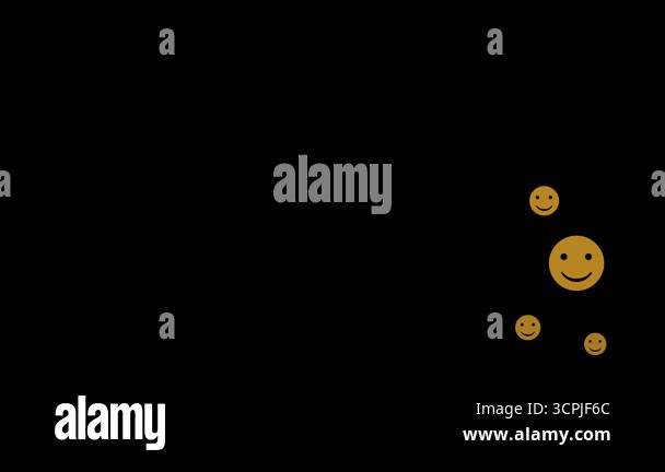Animated smiley emojis falling. Joyful fun faces for social media content and marketing. Falling ...