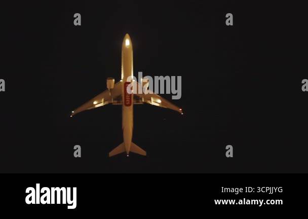 22 November 2023, Lisbon, Portugal - Low angle view of a commercial ...