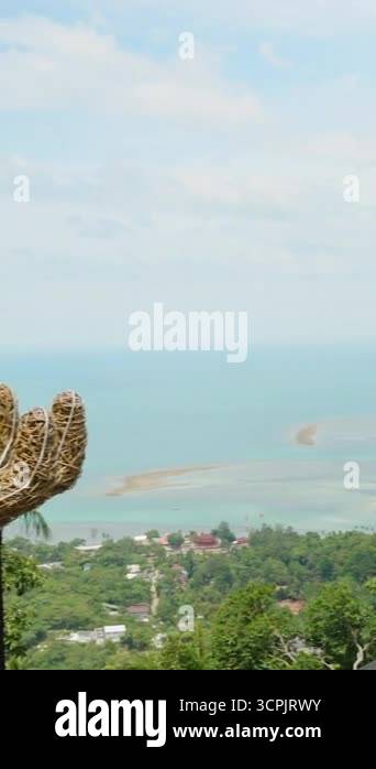 Vertical video. Large Overlap Stone Beside Giant Hand Platform ...