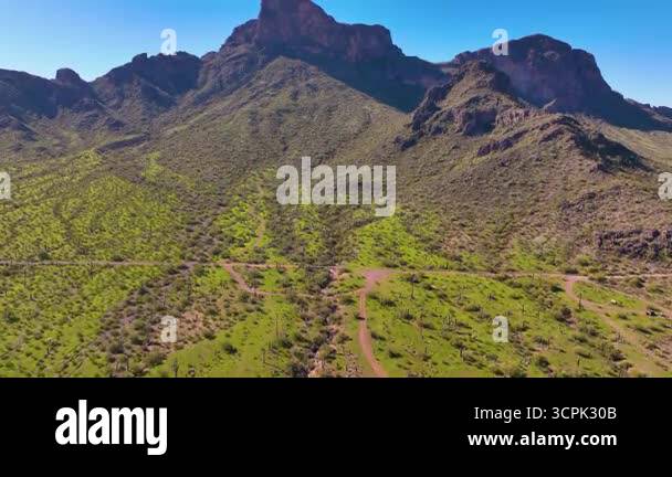 Picacho Peak aerial view in Picacho Peak State Park in Pinal County in ...