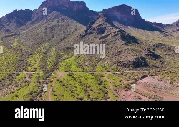 Picacho Peak aerial view in Picacho Peak State Park in Pinal County in ...