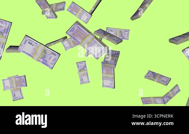 Zoom-In on Stacks of Indian 100 Rupee Currency Notes in Slow Motion ...