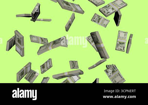Zoom-In on Stacks of Indian 500 Rupee Currency Notes in Slow Motion ...