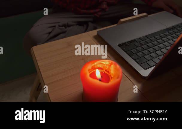 Close up view of meditation ritual at home, hands in mudra next to ...