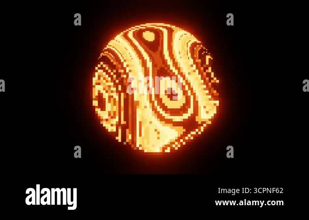 Pixel background. 3D Sphere wavy lines glowing background, Voronoi ...