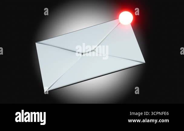 A 3d animation of simple, light-colored envelope floating in the air ...
