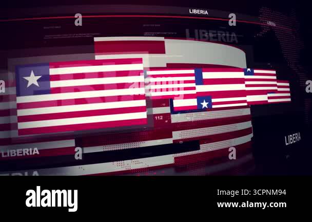 Liberia Flag World News Intro Stock Video Footage - Alamy