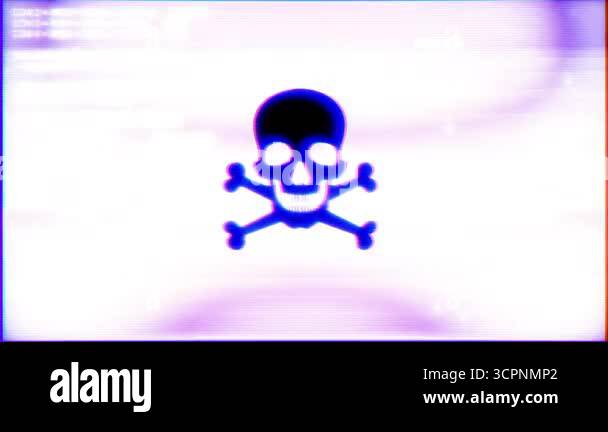 Skull Icon digital screen message on computer screens 02 Stock Video ...