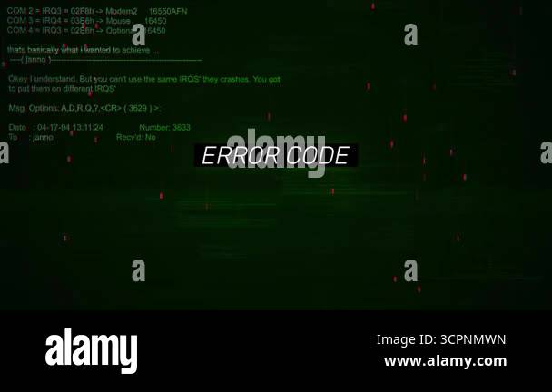 Error Code Text on hacking background screen Stock Video Footage - Alamy