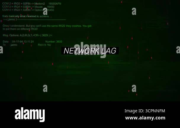 Network Lag Text on hacking background screen Stock Video Footage - Alamy