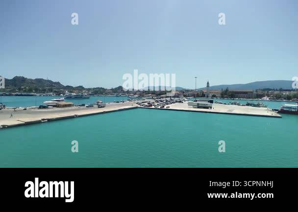 Zakynthos port in Greece. A famous touristic destination Stock Video ...