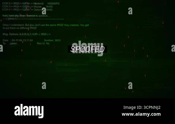 Spoofed Text on hacking background screen Stock Video Footage - Alamy